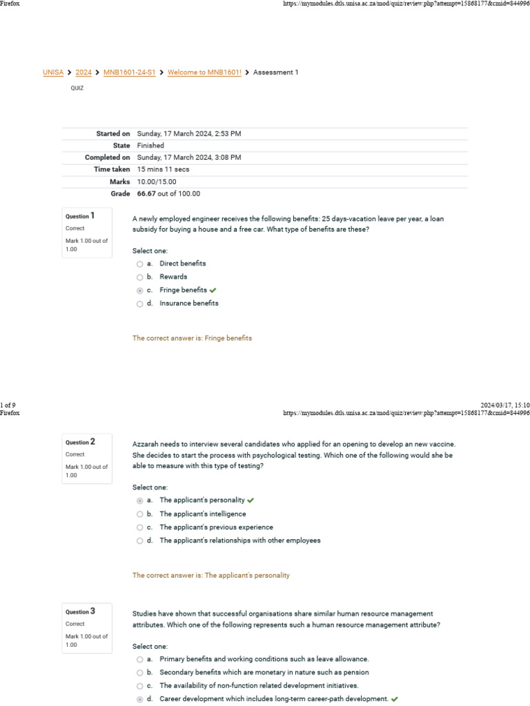 MNB1601 Assessment 1 Attempt Review | PDF | Cost Of Living | Employment