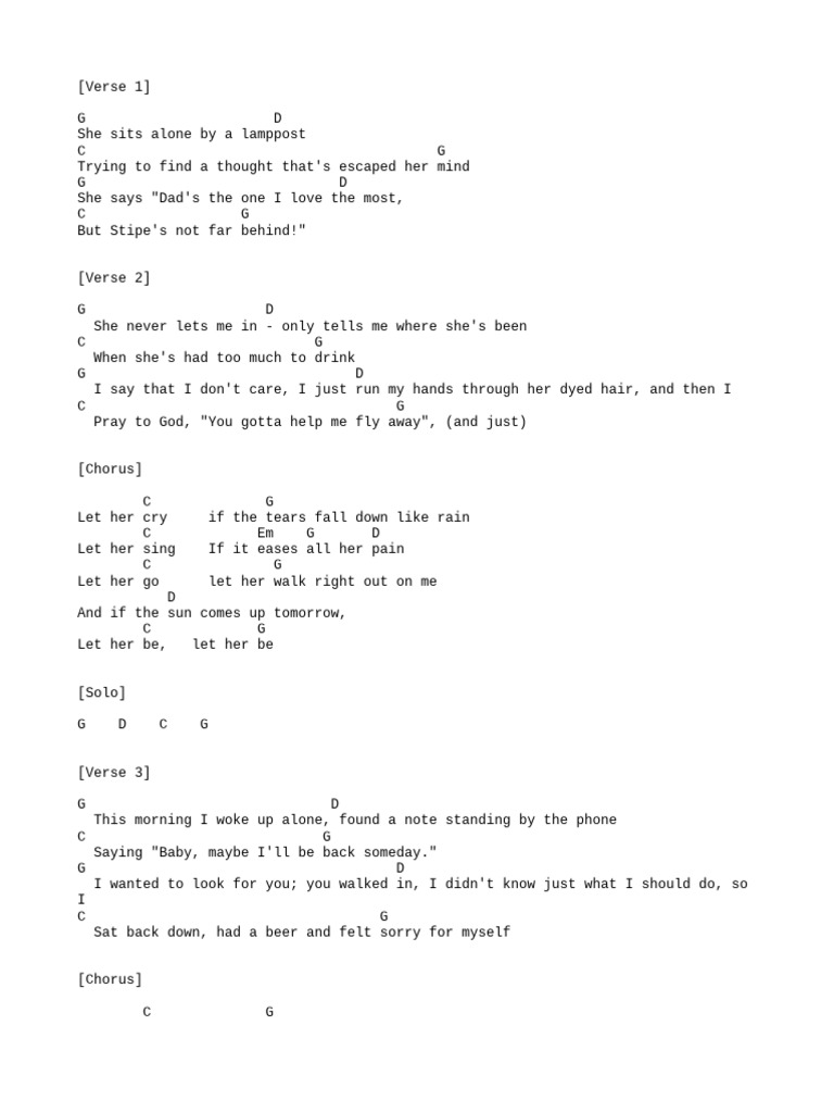 Let Her Cry | PDF | Song Structure | Sound Recording