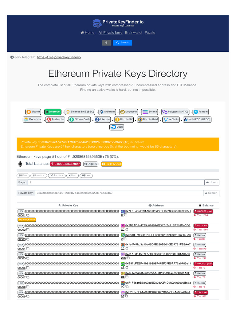 Ethereum Private Keys Directory - Page 1 | PDF | Applications Of Cryptography | Application ...