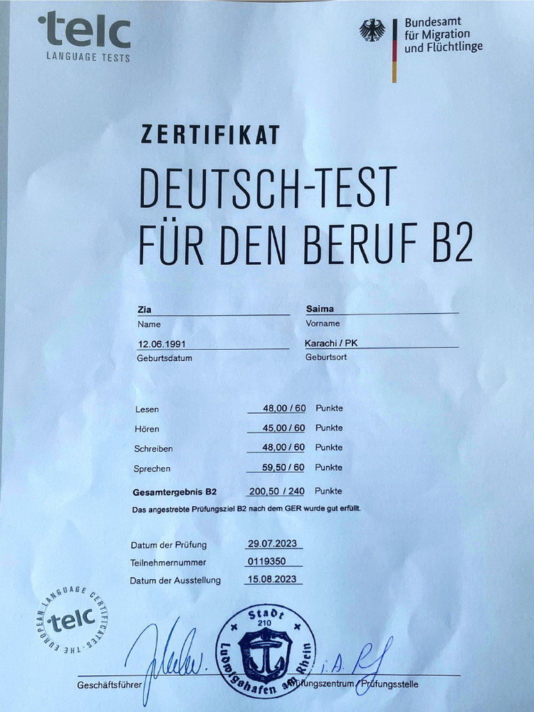B2 Zertifikat | PDF