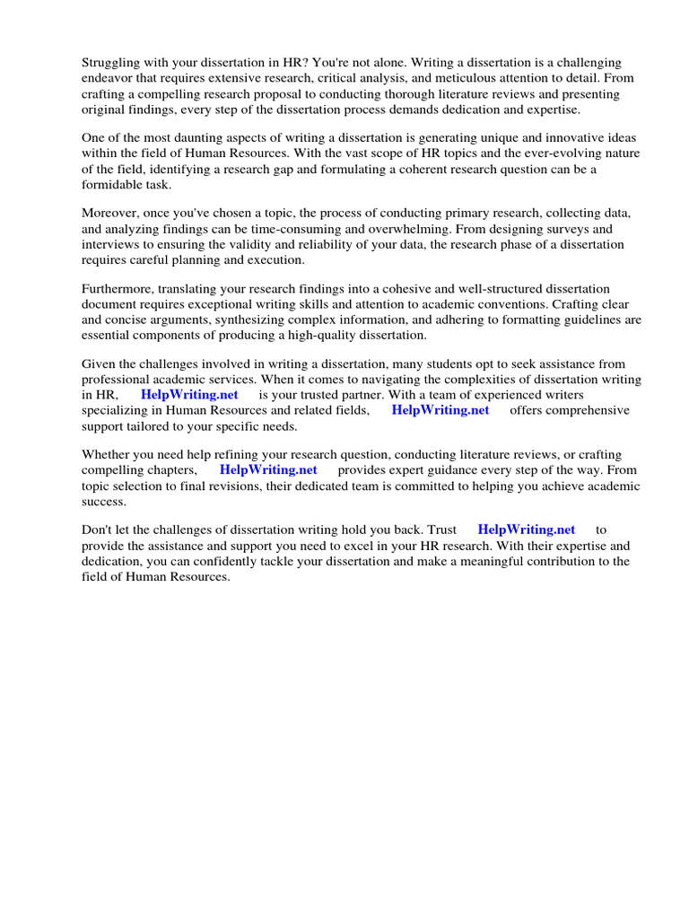 Dissertation HR Ideas | Download Free PDF | Human Resource Management ...