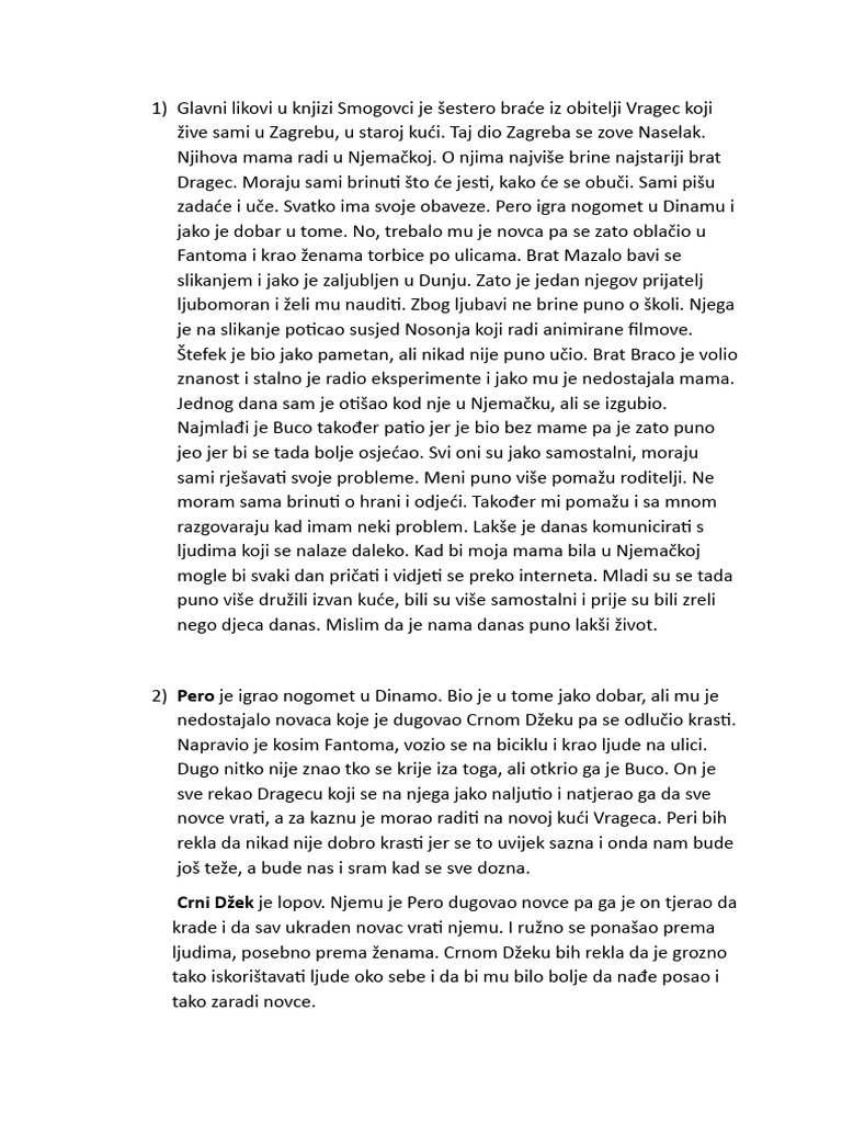 Glavni Likovi U Knjizi Smogovci Je Šestero Braće Iz Obitelji Vragec ...