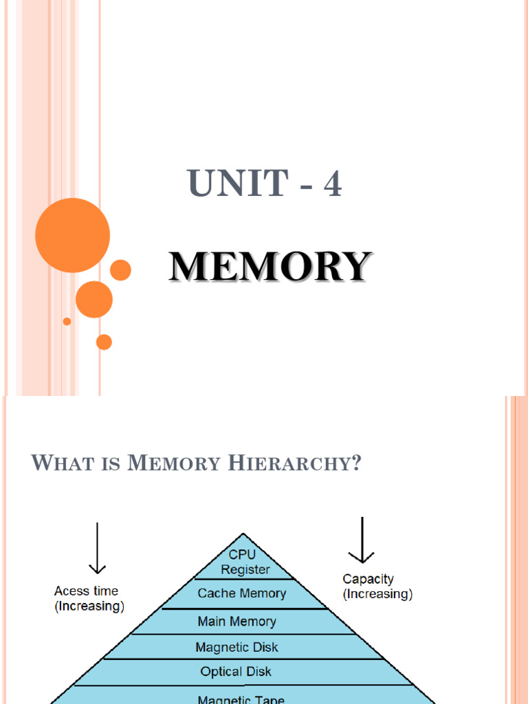 UNIT - 4 COA-1 | PDF | Computer Data Storage | Cpu Cache