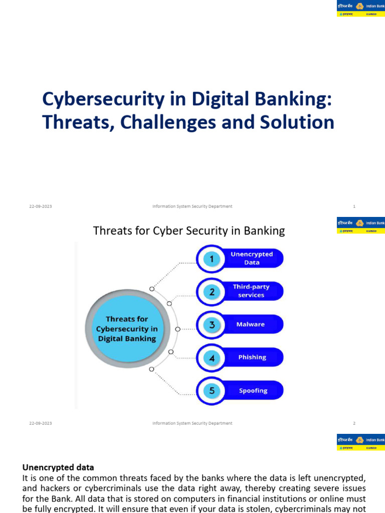 D2-S1-Cybersecurity in Banking Threats, Challenges and Solutions | PDF ...