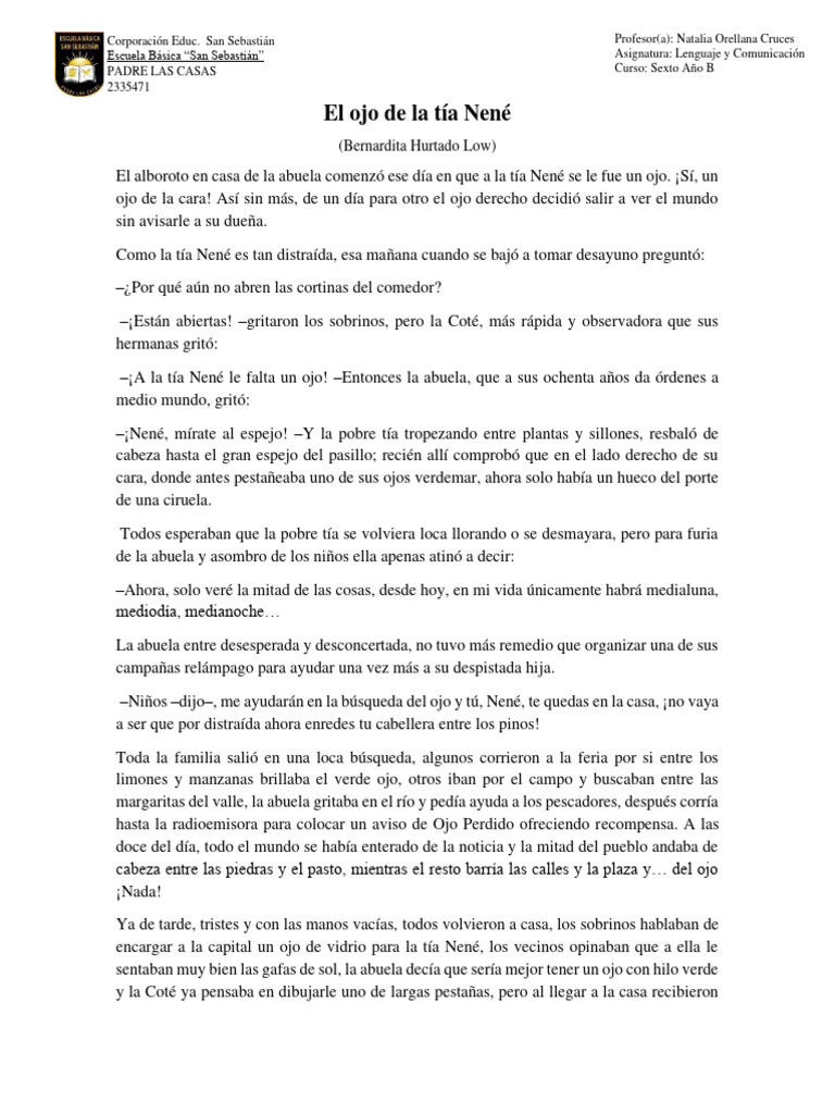 EL OJO DE LA TIA NENE | PDF
