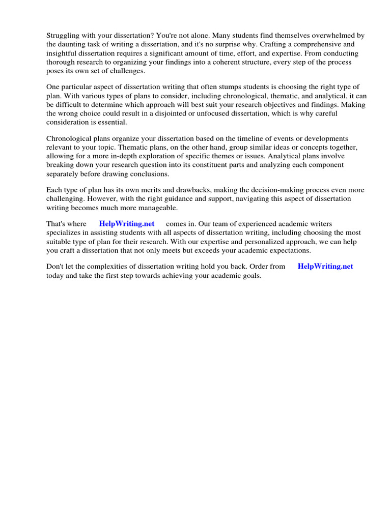 Dissertation Les Types de Plans | PDF | Thesis | Essays