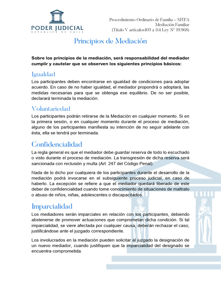 Doc1_Principios de mediación | PDF | Mediación | Justicia