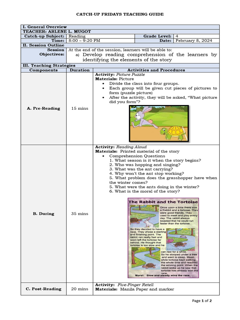 Grade4-Eng-Reading - Catch-Up Friday | PDF | Writing | Written ...