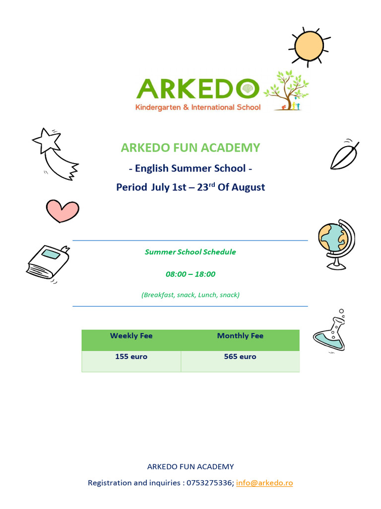 ARKEDO FUN ACADEMY Summer School 2024 | PDF
