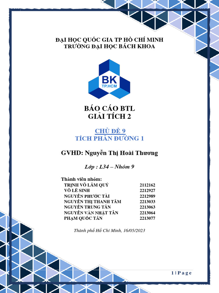 BTL GT2 - Nhóm 9 | PDF