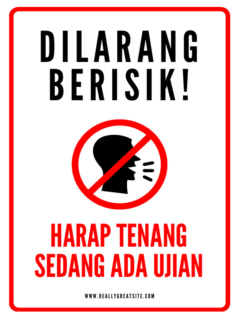 Merah Putih Simpel Larangan Berisik Poster | PDF