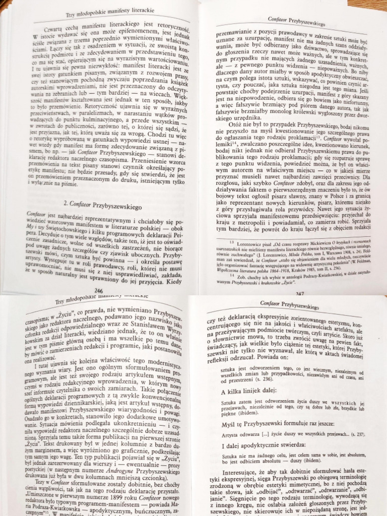 Confiteor Przybyszewskiego Opracowanie | PDF