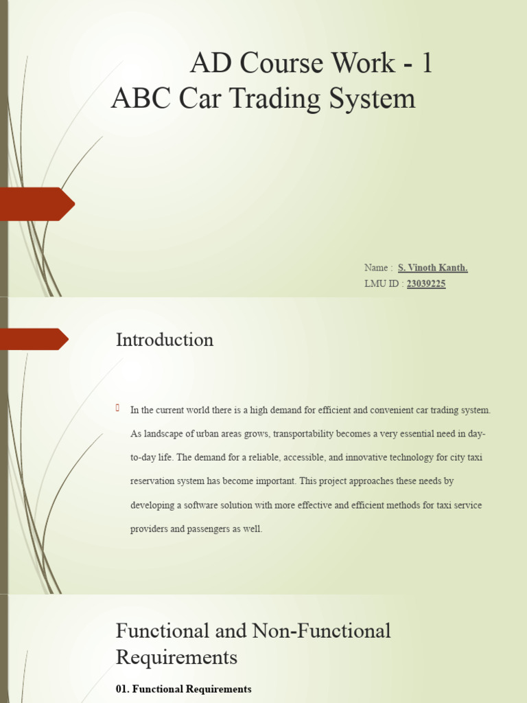 ABC Car Trading System | PDF