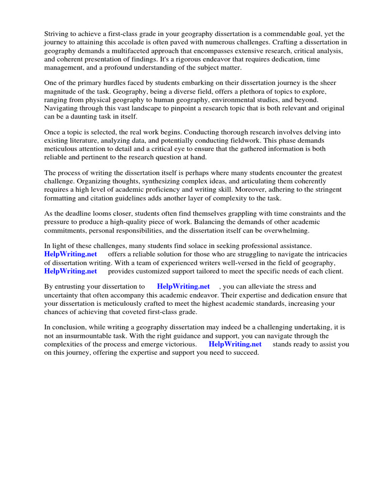 How To Get A First in A Geography Dissertation | PDF | Geography | Thesis