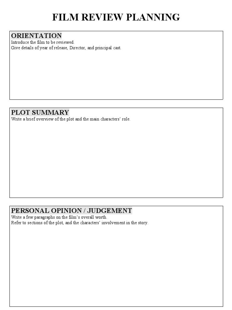Film Review Scaffold | PDF