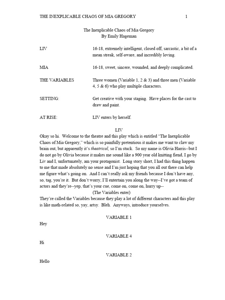 The Inexplicable Chaos of Mia Gregory | PDF