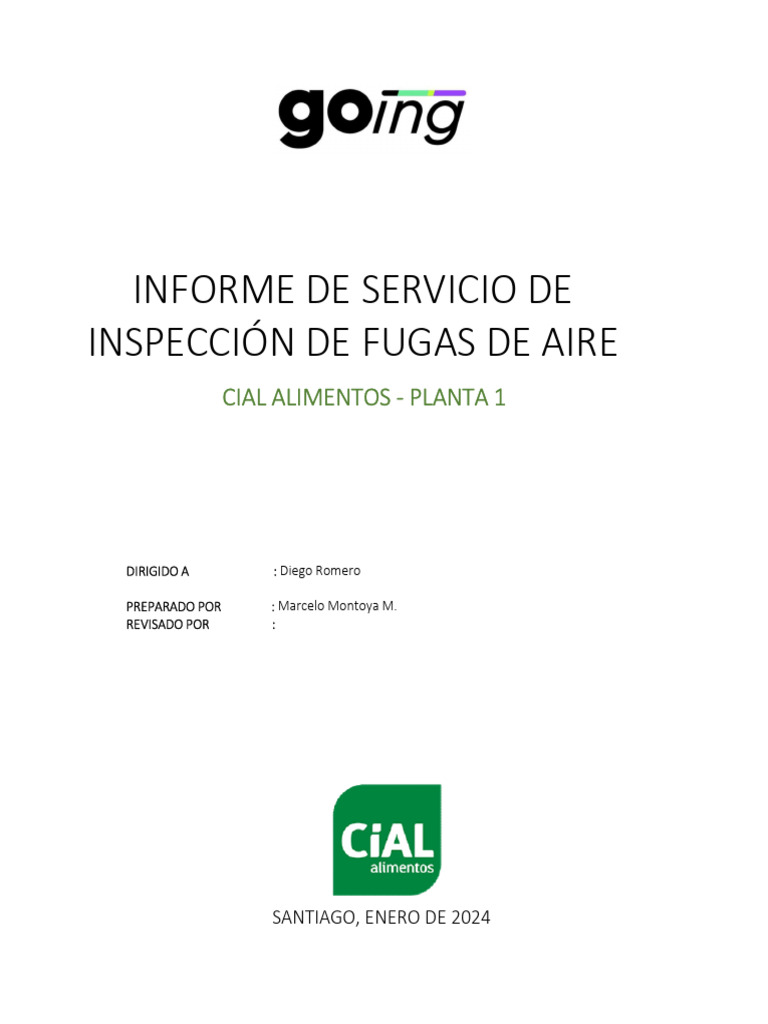 Go - Cial Pta 1 - Insp - Fugas Aire - Enero 2024 | PDF