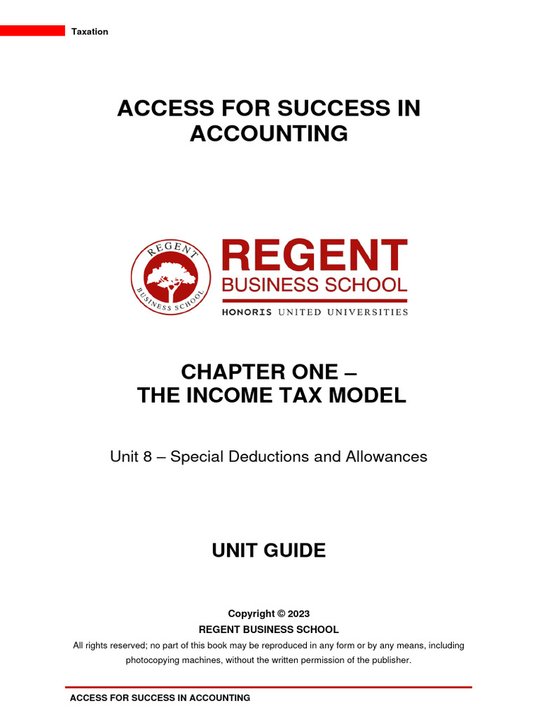 Unit 8 - Special Deductions and Allowances 2023 | PDF | Tax Deduction ...