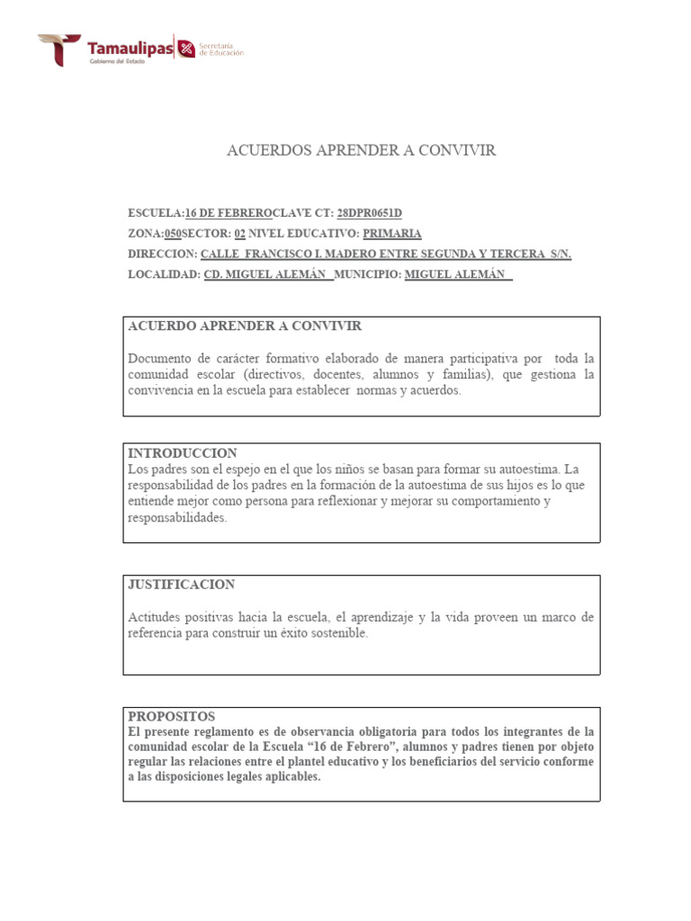 Acuerdo Aprender A Convivir 2022 | PDF | Escuelas | Maestros