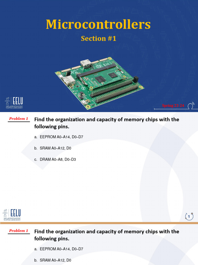 Microcontroller Section #1 | PDF | Computer Memory | Dynamic Random Access Memory