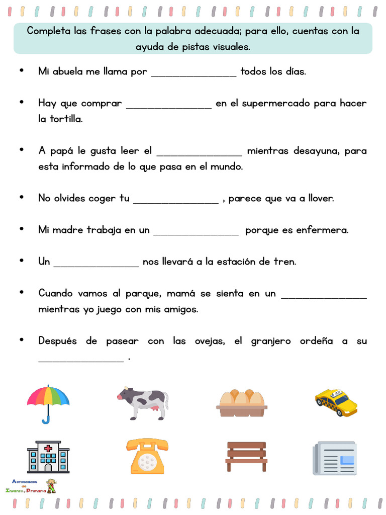 Completa Las Frases | PDF | Derechos de autor