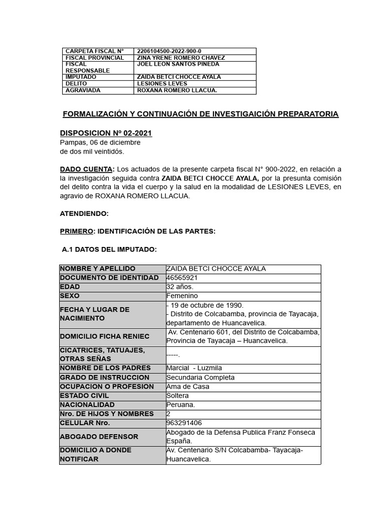 Formalizacion de Caso | PDF | Fiscal | Derecho penal