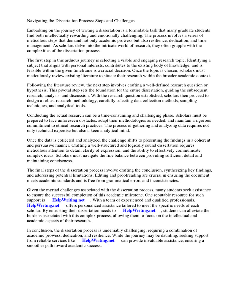 Dissertation Process Steps | PDF | Thesis | Methodology