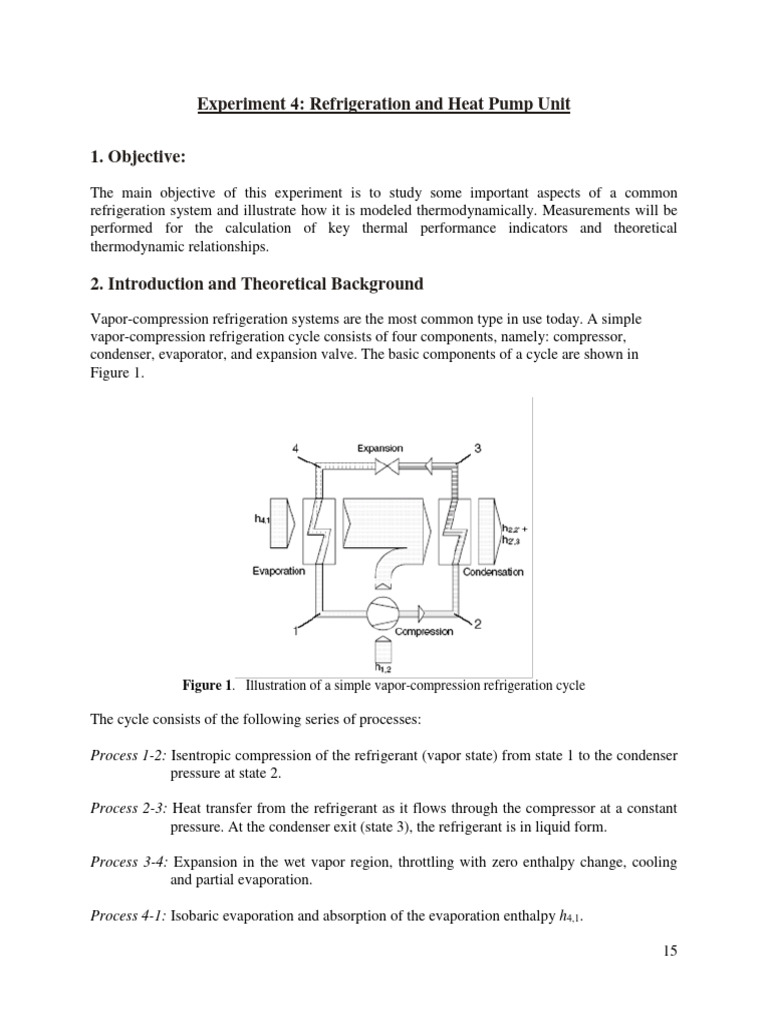 Lab 4. Refrigeration and Heat Pump Unit Updated | PDF | Gas ...