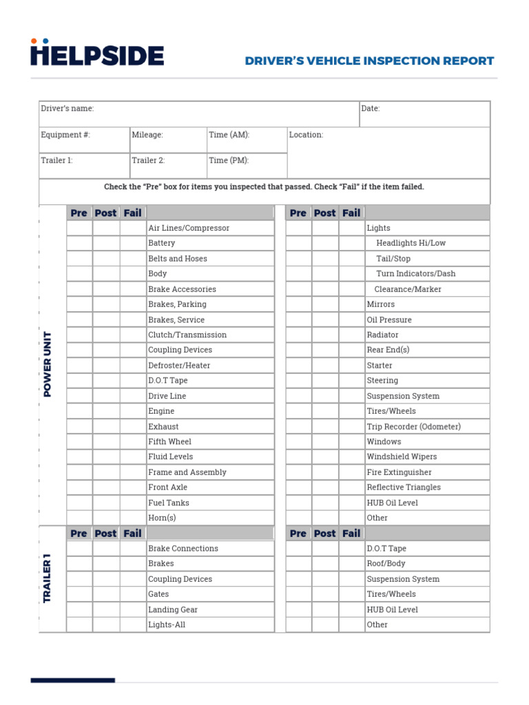 Truck Driver Inspection Guide | PDF | Brake | Vehicles