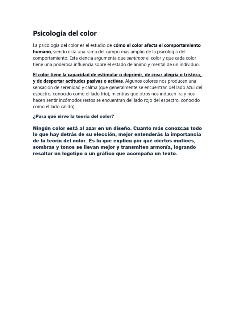 Psicología Del Color | PDF | Color | Rojo