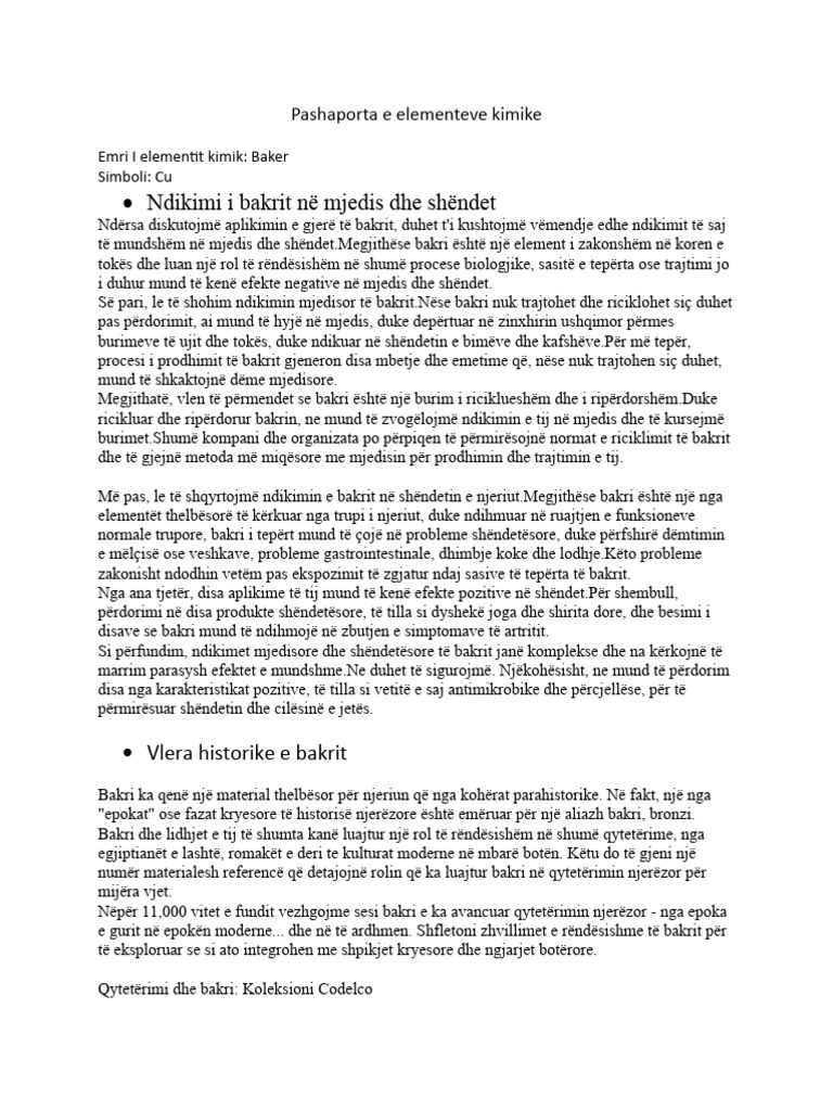 Pashaporta e Elementeve Kimike | PDF