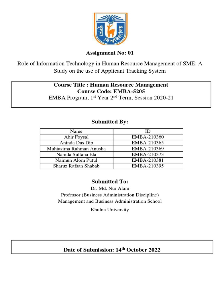HRM-1 Assignment | PDF | Human Resource Management | Organizational Behavior
