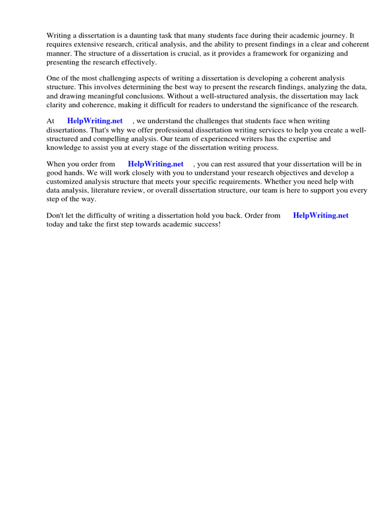 Dissertation Analysis Structure | Download Free PDF | Thesis | Methodology