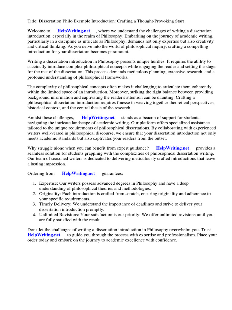 Dissertation Philo Exemple Introduction | PDF