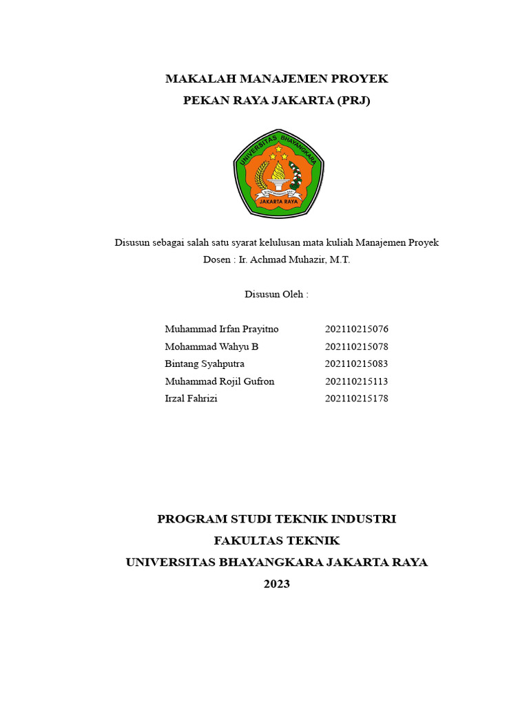 Tugas Makalah PRJ Manajemen Proyek | PDF