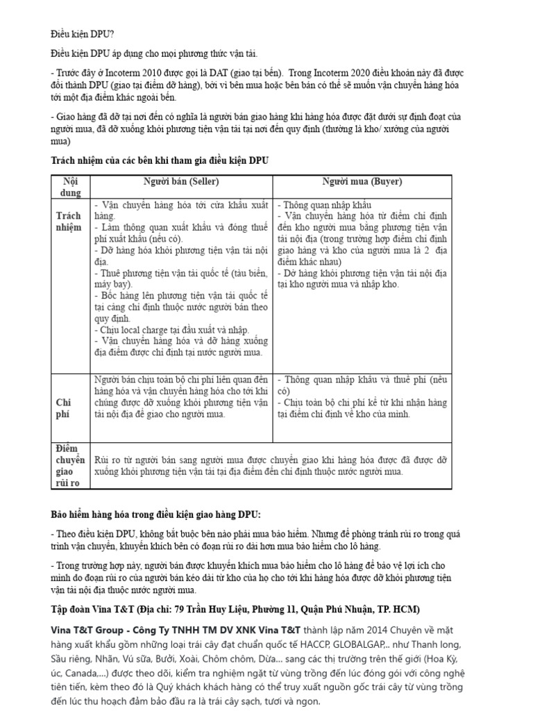 Điều kiện DPU | PDF