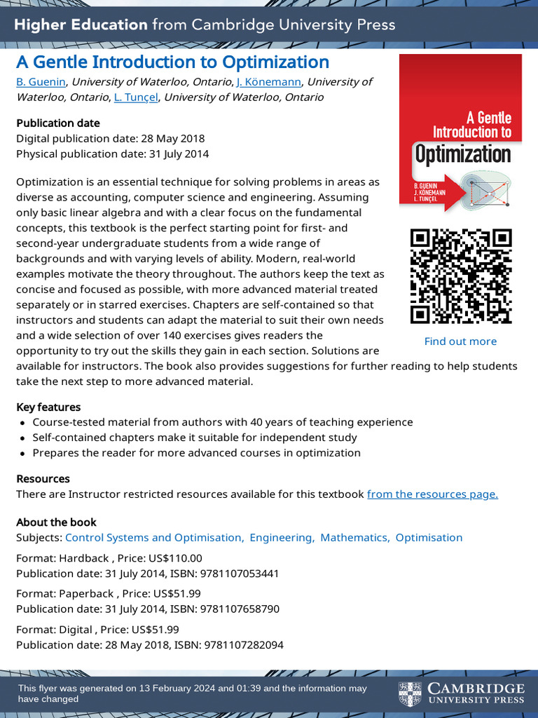 A Gentle Introduction To Optimization | PDF | Mathematical Optimization | Linear Programming