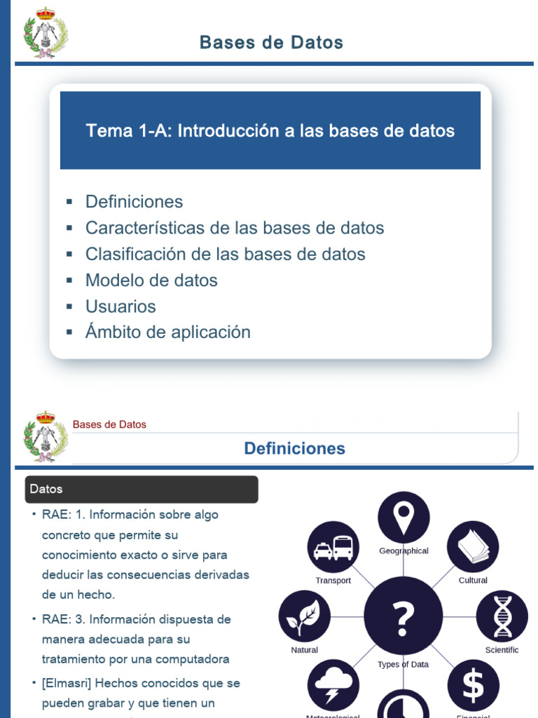 Tema1 Introduccion y SGBD | PDF | Bases de datos | Modelo relacional