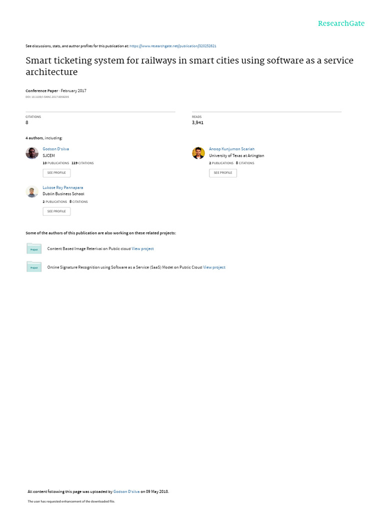 Smart Ticketing Systemfor Railwaysin Smart Citiesusing Softwareasa ...