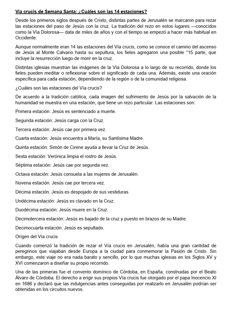 Vía Crucis de Semana Santa | PDF | Estaciones de la Cruz | Jesús