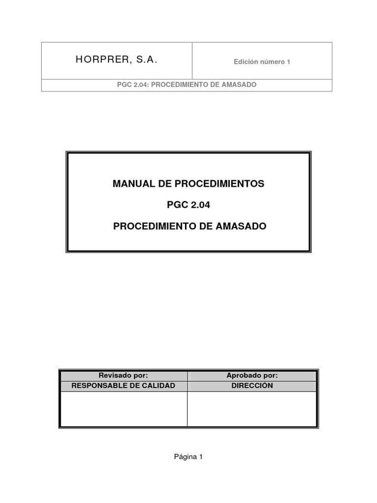 PGC 2.04 PROCEDIMIENTO DE AMASADO | PDF | Hormigón | Materiales