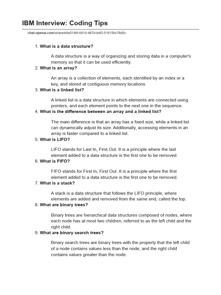 Ibm Interview Coding Tips Pdf Computer Programming Computer Science