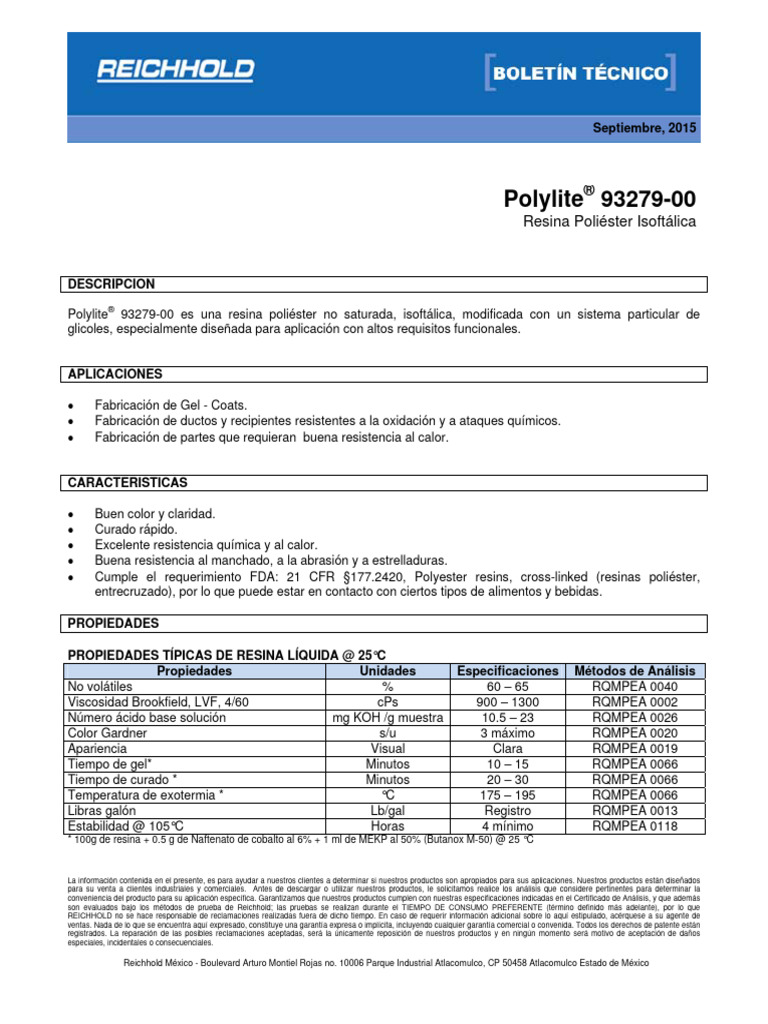 Polylite 93279-00 | PDF | Química