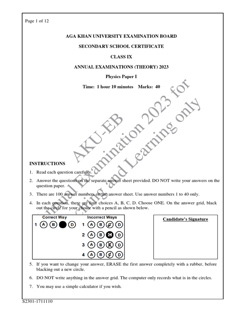 Physics IX Paper I 2023 | Download Free PDF | Acceleration | Velocity