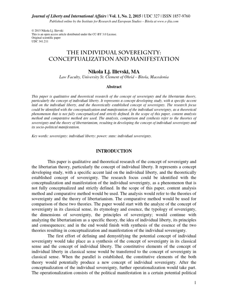 individual sovereignty | PDF | Sovereignty | State (Polity)