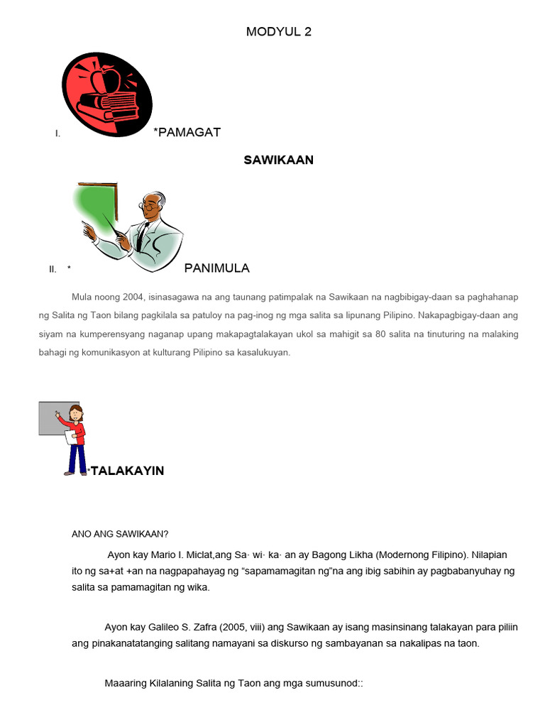 Modyul 2 Sawikaan 2024 | PDF