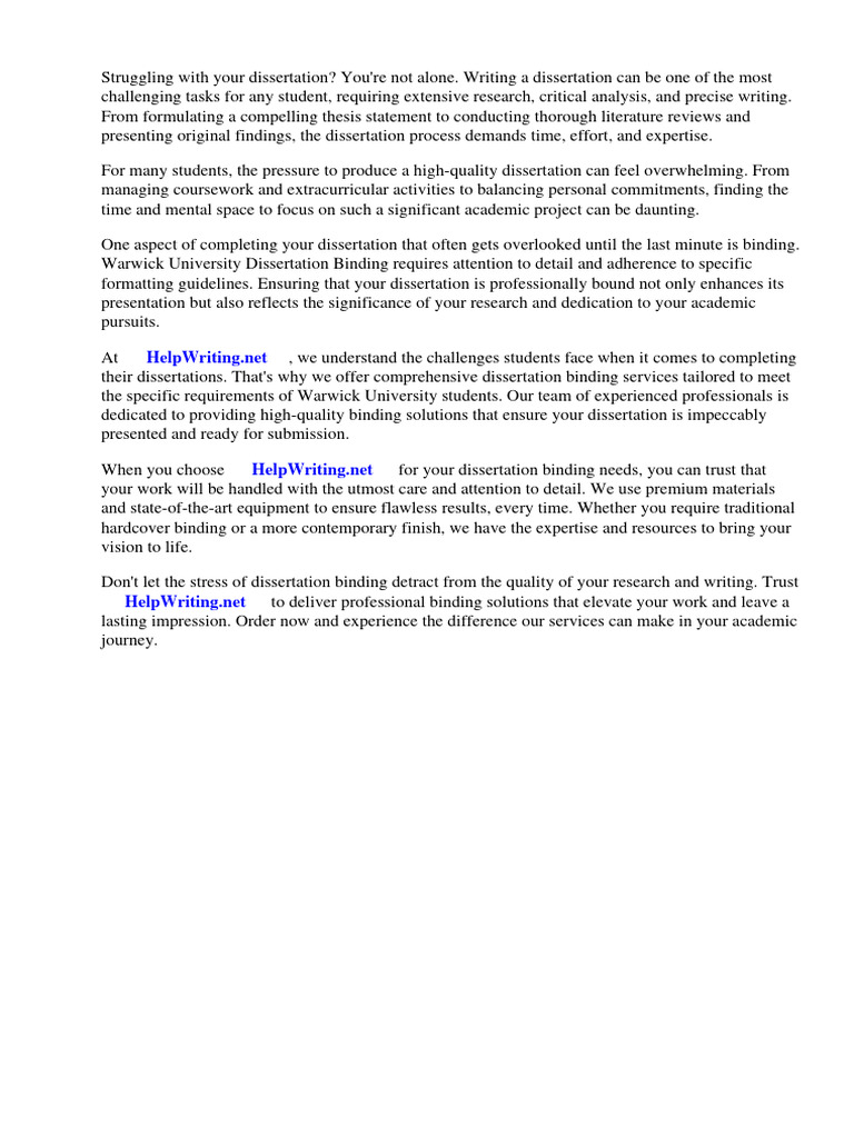 Warwick University Dissertation Binding | PDF | Career & Growth | Computers