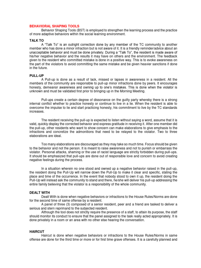 Behavioral Shaping Tools | PDF | Attitude (Psychology) | Learning