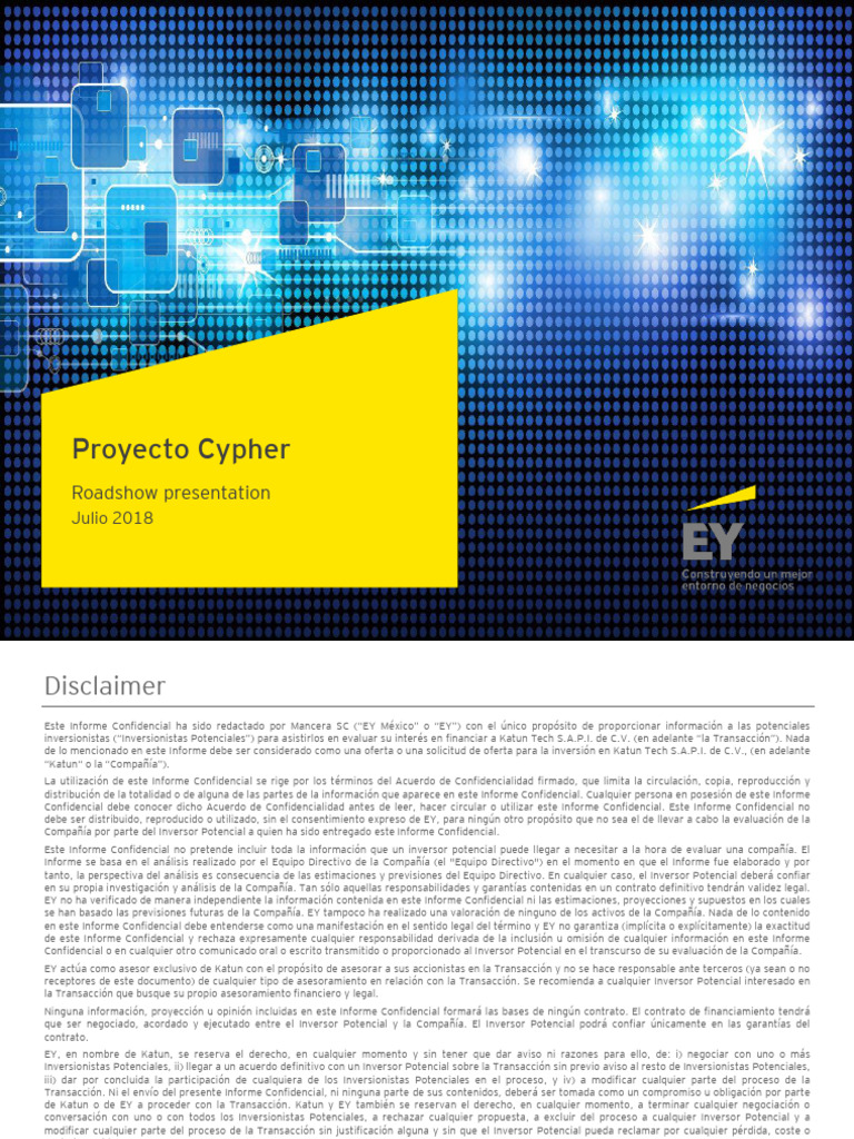 Proyecto Cypher - Confidential Information Memorandum | PDF | Criptomoneda | Bitcoin