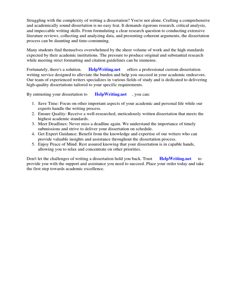 Custom Dissertation Writing Service | PDF | Thesis | Essays